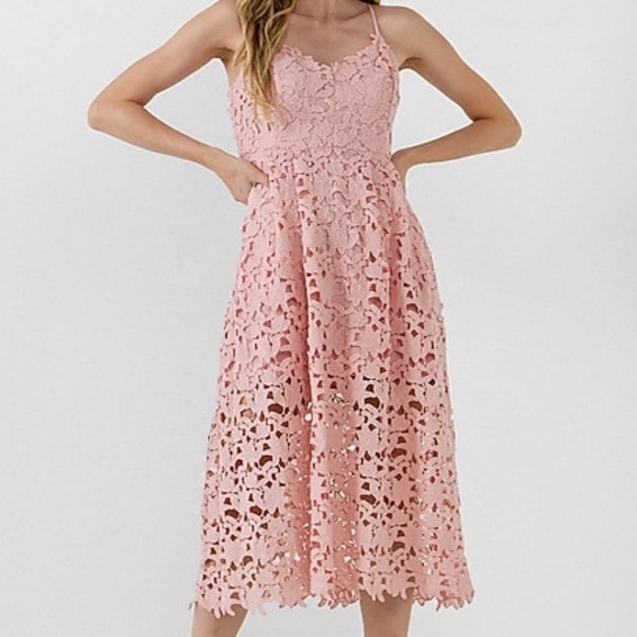 Express | Dresses | Express Endless Rose Lace Cami Midi Dress | Poshmark